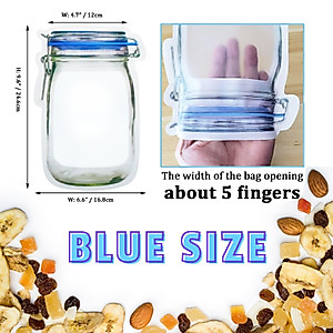 laffeya 30pcs Mason Jar Bags, Portable Christmas Cookies Nut Candies Saver Storage Bags, Reusable Snack Storage Bags, Candy Zipper Sealed Bags