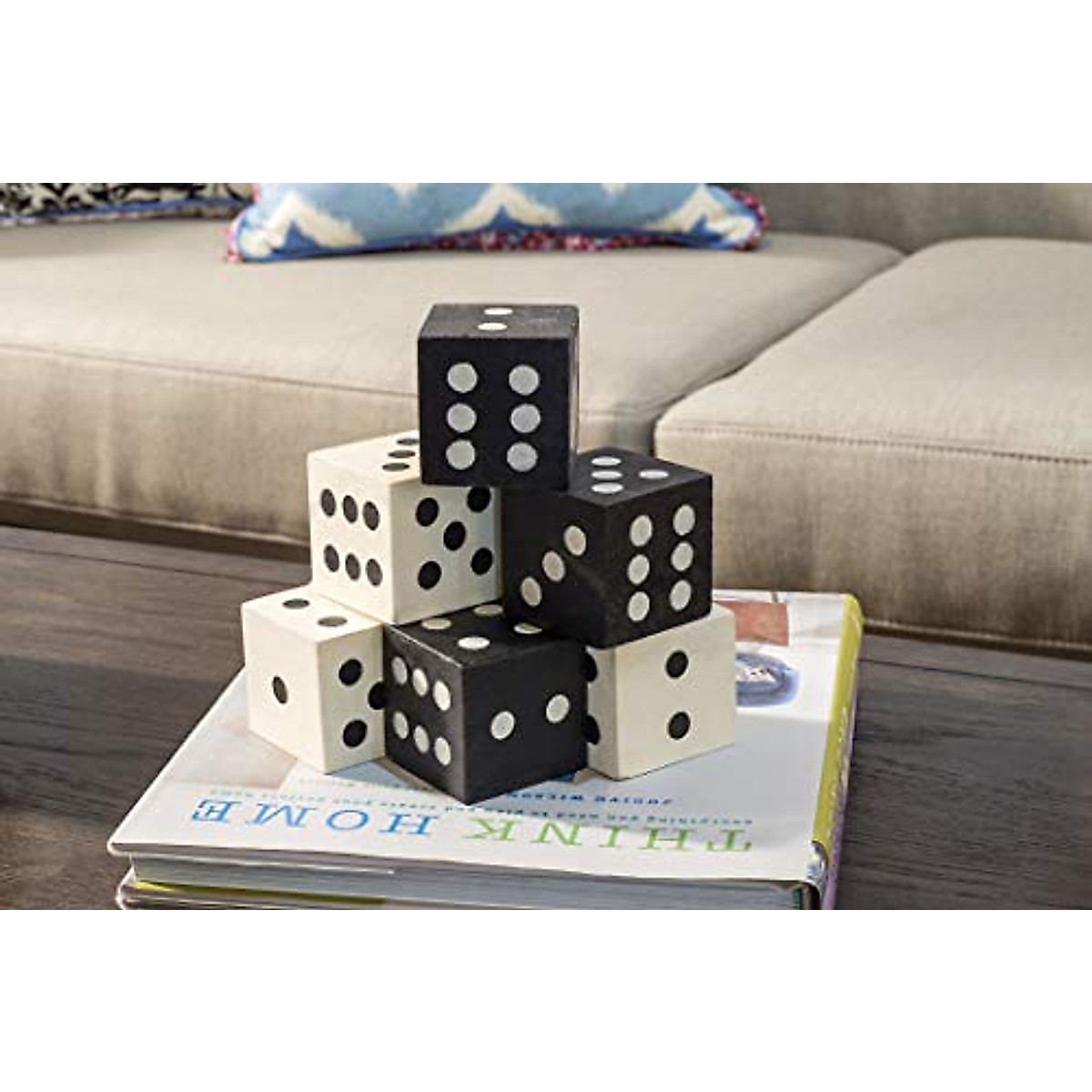 Decorative Mango Wood Dice (Set of 6 Pieces)