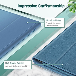 Fintie Folio Case for Amazon Fire HD 8 & Fire HD 8 Plus Tablet (Fits Both 12th/10th Generation, 2022/2020 Release)- Slim Fit Premium Vegan Leather Standing Cover with Auto Sleep/Wake, Twilight Blue