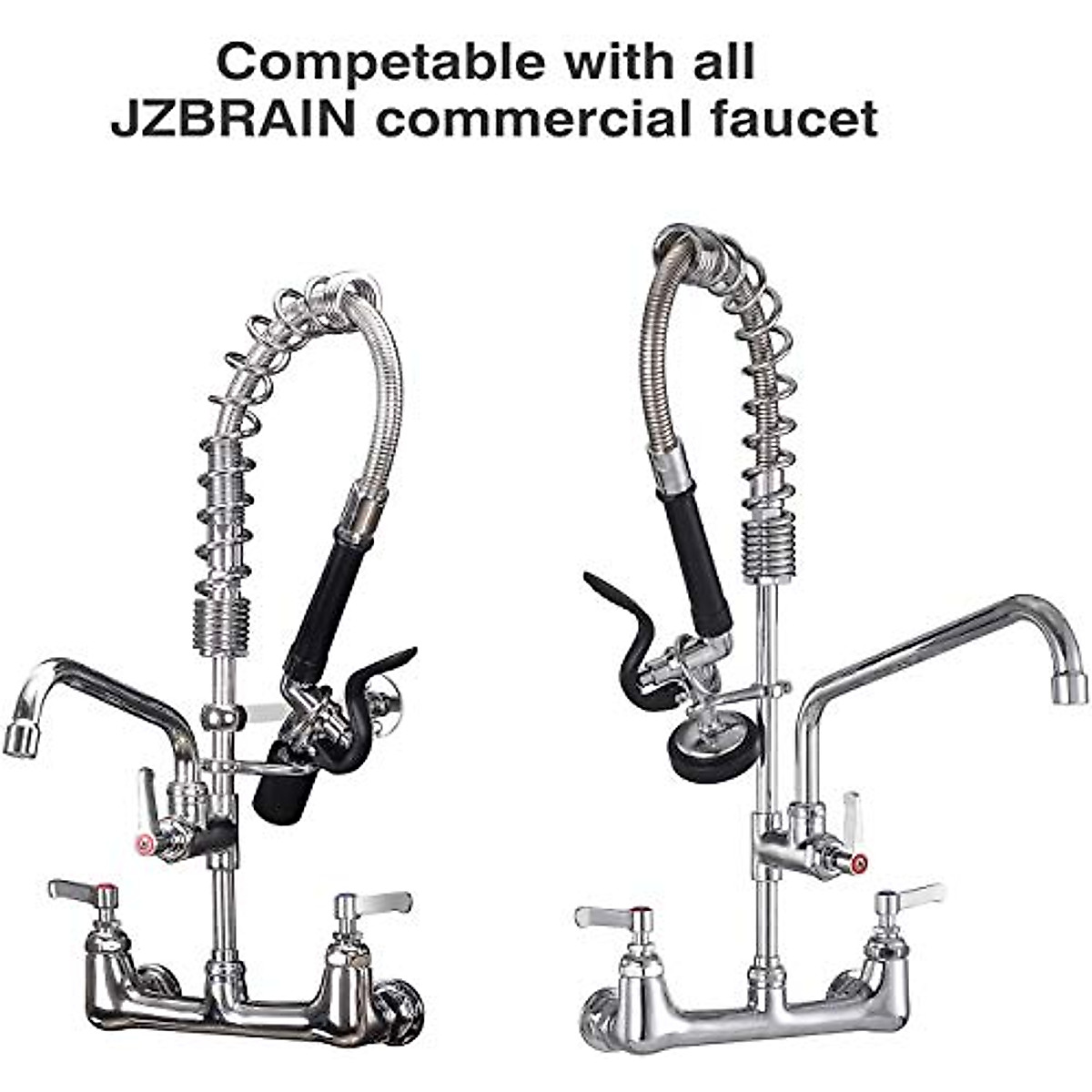 JZBRAIN 18" Flexible Hose Stainless Steel for Pre Rinse Faucet Commercial Kitchen Faucet (18 Inches)