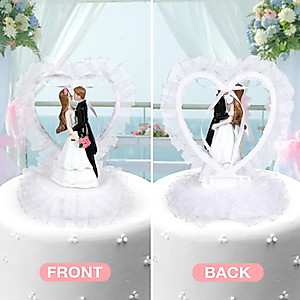 Abaodam Bride & Groom Cake Topper Couple Cake Decoration for Wedding Engagement Party Mr and Mrs Anniversary