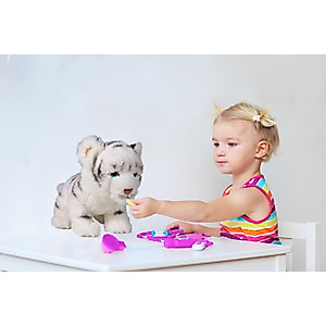 Ice King Bear Baby Tiger Stuffed Animal 10 Inches Cute Plush Toy (White)