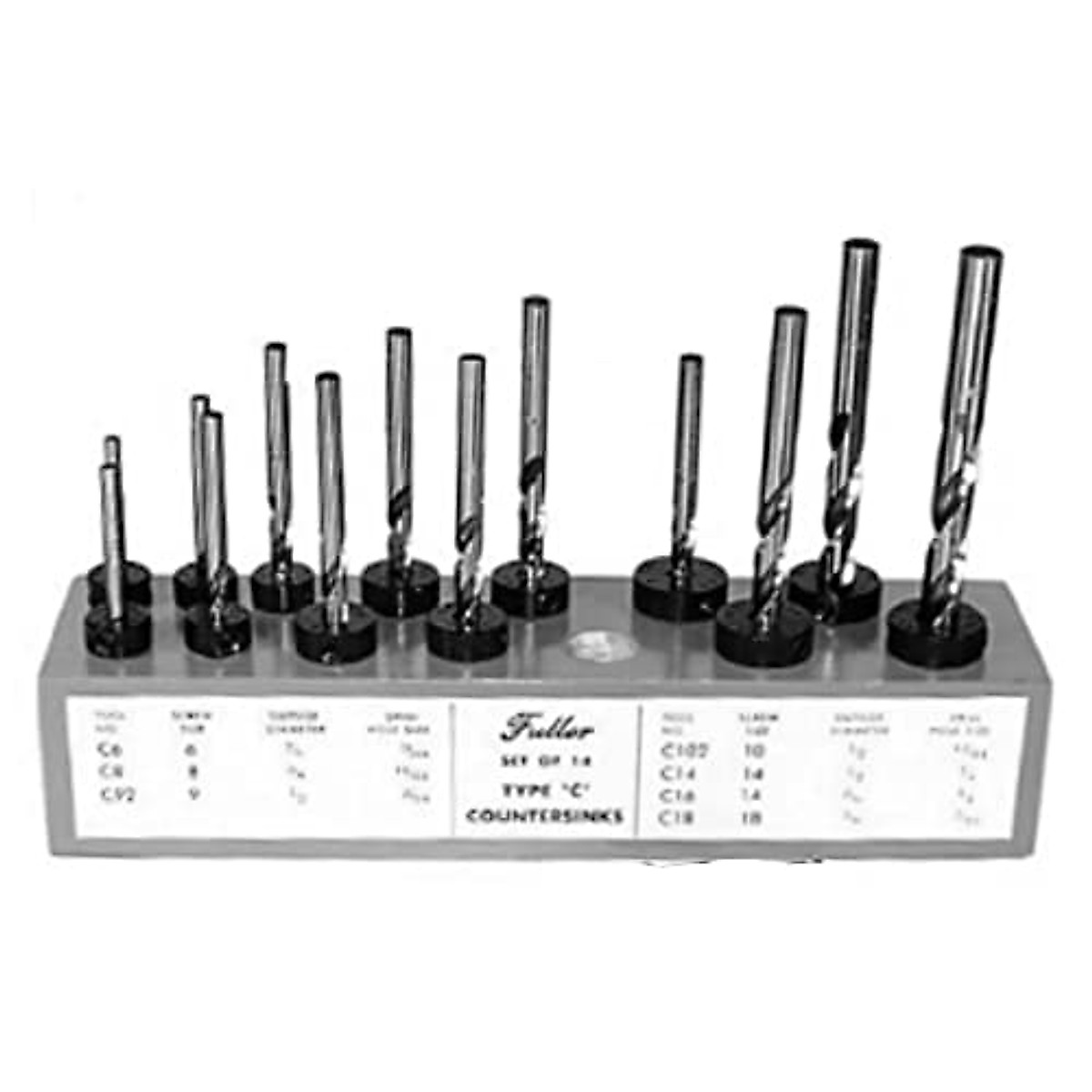 W.L. Fuller 10390006 No. 6 Countersink / Taper Drill Bit Set for #5 to #9 Screws