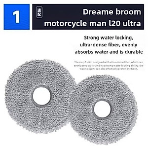 Replacement Parts Compatible with Dreame L10s Ultra,L20 Ultra,L40 Ultra,X30 Ultra Robot Vacuum Cleaner, 1 Roller Brush, 1 Bristle Brush, 6 Side Brushes, 4 Filter cartridges, 4 Bags, 6 Mopping Cloths