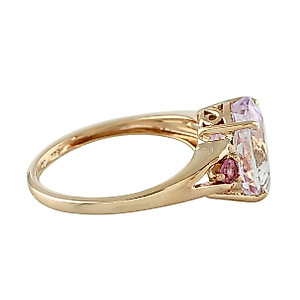 Carillon Kunzite Oval Shape 9X11MM Natural Earth Mined Gemstone 10K Rose Gold Ring Unique Jewelry for Women & Men
