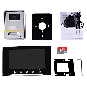 toncont Wireless Wired Video Intercom Doorbell System, WiFi Tuya Video Doorbell with WiFi 7 Inch Monitor with 32GB Card, 1080P HD Camera, Motion Detection/Record/Snapshot/Remotely Unlock