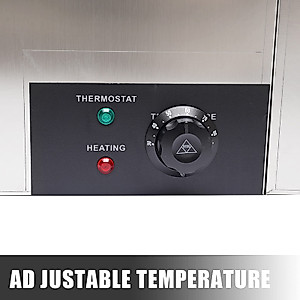 4-Pan Commercial Food Warmer, Professional Stainless Steel Bain Marie Buffet Countertop Electric Steam Table with Temperature Control & Lid, 5.9in Deep for Parties Restaurants (850w 110V)