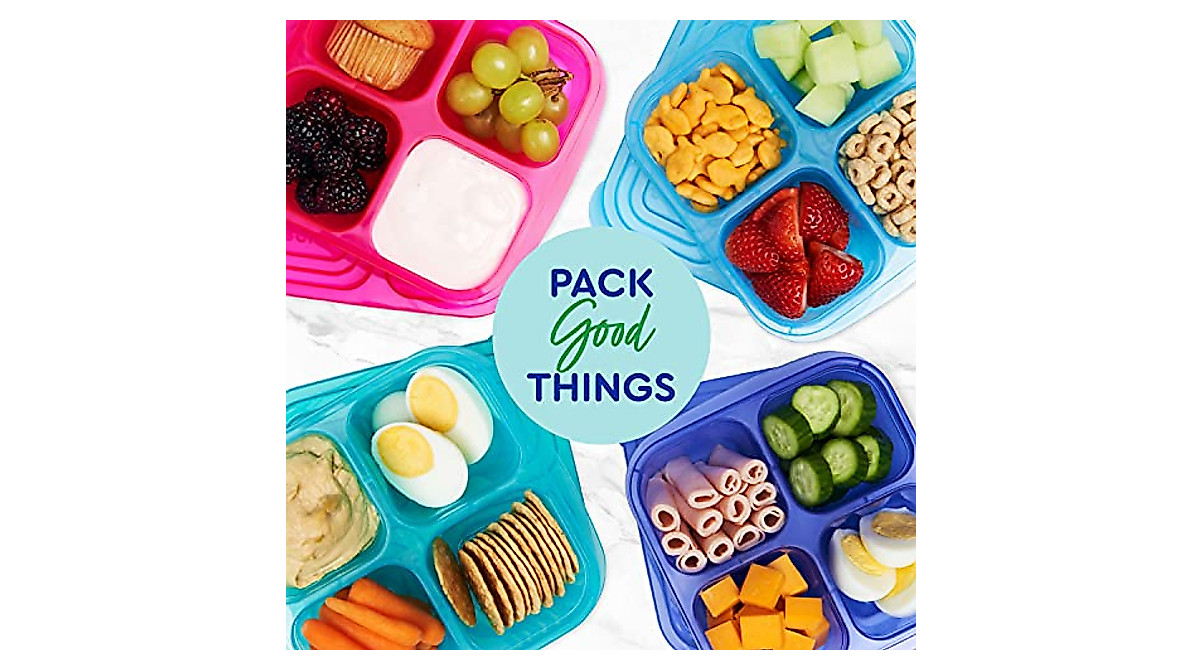 EasyLunchboxes: Reusable 4-Compartment Snack Containers