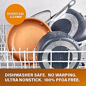 GOTHAM STEEL Mini Nonstick Egg Pan & Omelet Pan – 5.5” Single Serve Egg Frying Pan Nonstick/Skillet, Diamond Infused, Small Frying Pan Designed for Eggs Pancakes, Non Toxic, Dishwasher Safe – Copper