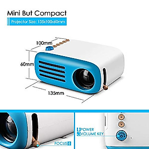 GooDee Mini Projector, LED Pico Projector, Pocket Video Projector Support HDMI Smartphone PC Laptop USB for Movie Games