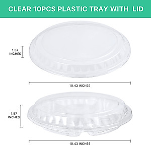 Gransuncy 10 Pcs Round Appetizer Serving Trays Disposable Food Storage Containers