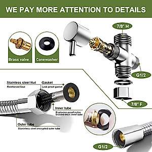 Handheld Bidet Sprayer for Toilet, Stainless Steel Bathroom Personal Hygiene Bidet Sprayer Set, Baby Cloth Diaper Sprayer with Adjustable Water Pressure Control, Perfect for Whole Family Cleaning Use