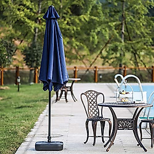 LOKATSE HOME Table Outdoor Market Patio Umbrella, 9 Feet Garden Umbrella with Crank, 6Ribs (Blue)