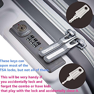 2 Keys for TSA007 TSA002 Universal Lock Key Master Suitcase Keys with 2Pcs Key Rings for Forgotten Password Combinations of Luggage Locks