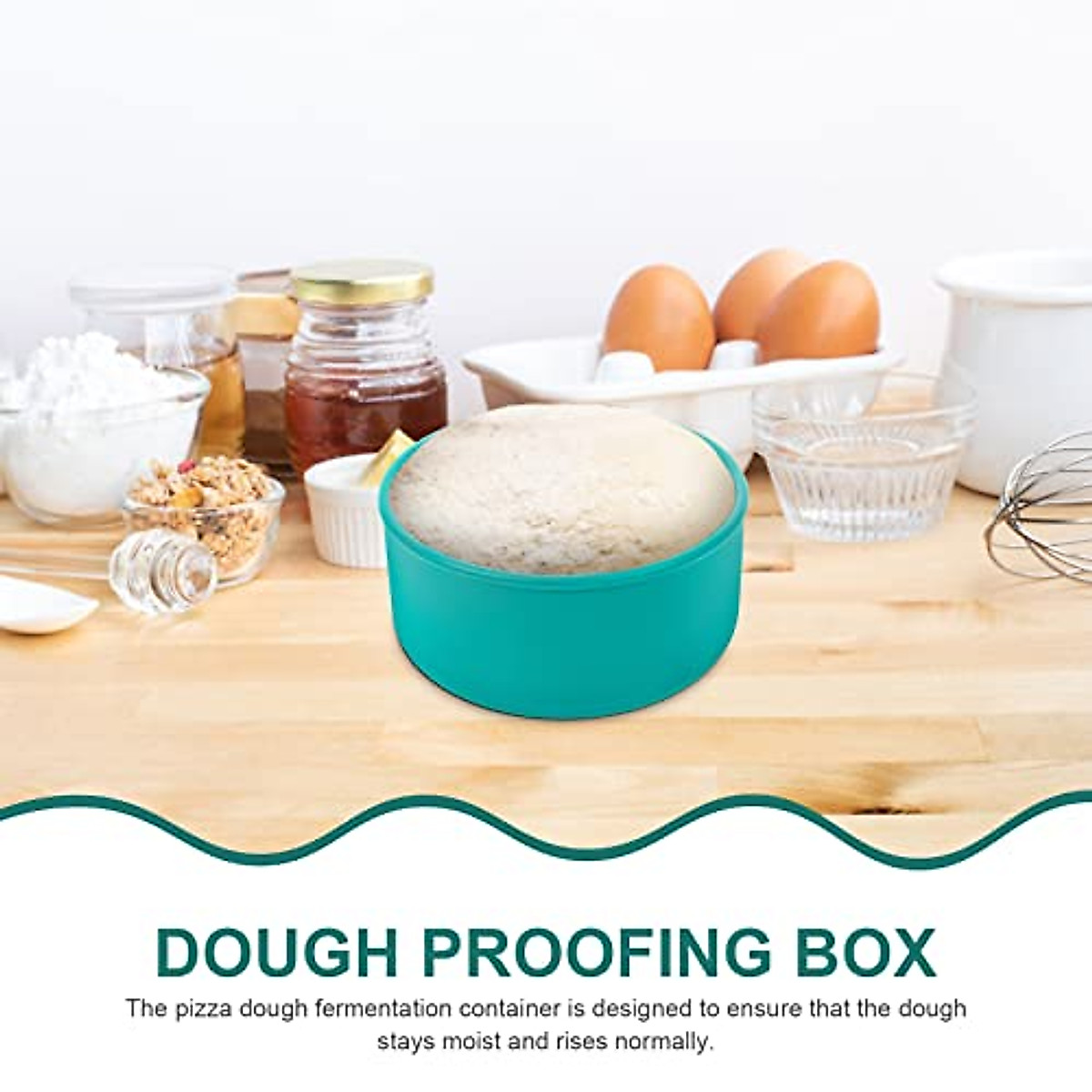 CALLARON Dough Bowl Proofing Boxes Dough Proofing Trays with Lid 700ml Silicone Box Container Pizza Dough Boxes Bread Dough Container Food Storage Box Container for Home Kitchen Green Veggie Tray