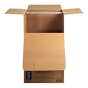Bankers Box 7710501 SmoothMove Tape-Free Wardrobe Boxes, Large 24.38”L x 24.38”W x 40.25”H, 3 Pack