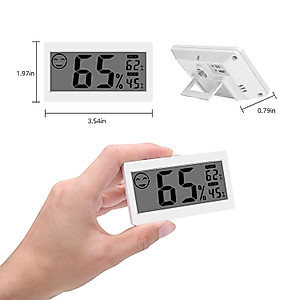 Digital Thermometer Indoor Hygrometer Room Temperature Monitor Humidity Gauge with Big Screen Stand Wall Hanging Magnet Greenhouse House Kitchen Car