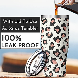 Universal Iced Coffee Sleeve - Upgraded Double Wall Reusable Stainless Steel Holder Sleeves Insulator for Cold Drinks Fits Starbucks Dunkin Donuts McDonalds Small Medium Large Cups (Luxy Leopard)