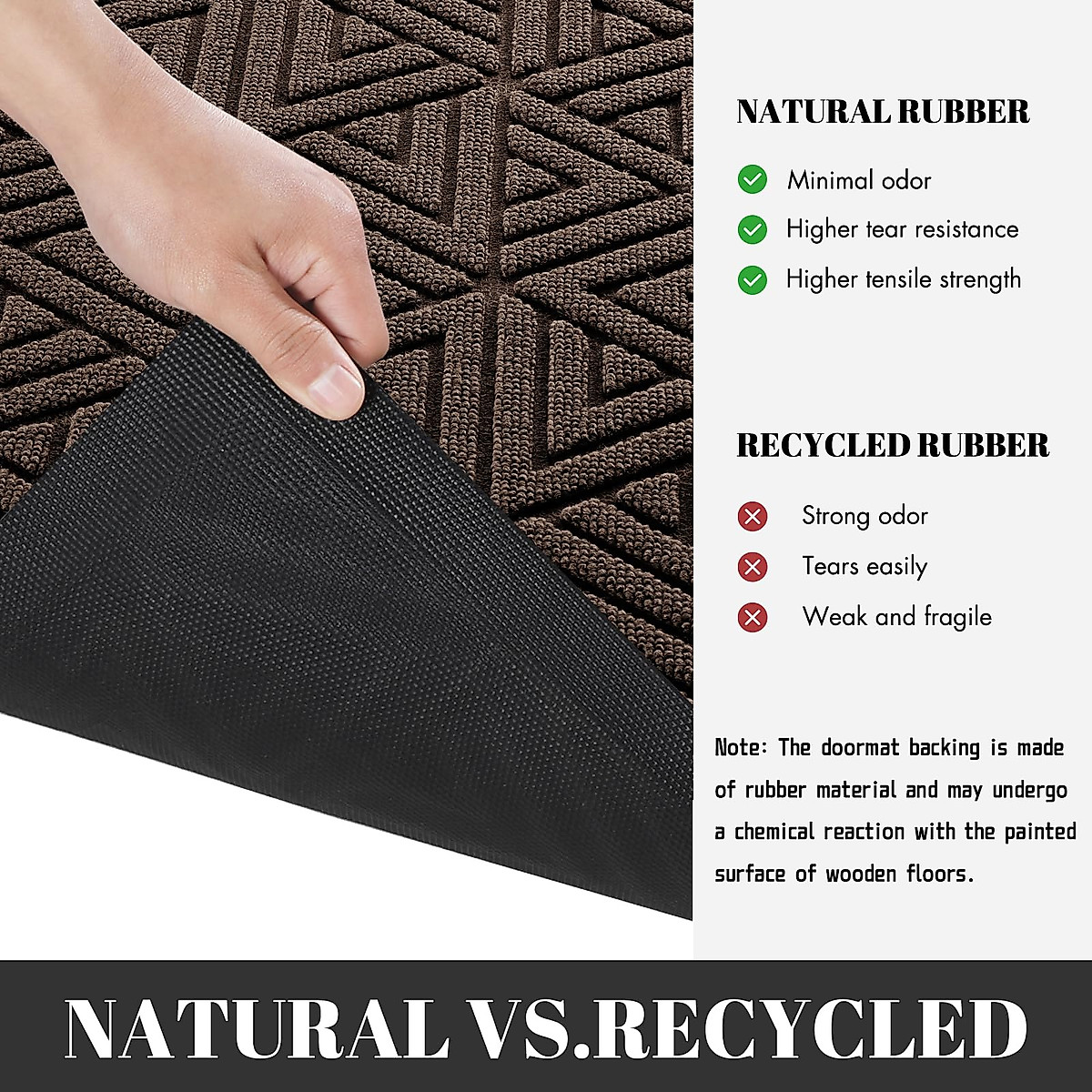 Yimobra Front Door Mat Outside Entrance 36 x 24, Waterproof and Washable Outdoor Mat, Non Slip Rubber Backing, Heavy Duty Welcome Matt for Home Entry Floor Porch Garage Office, Low Profile, Brown