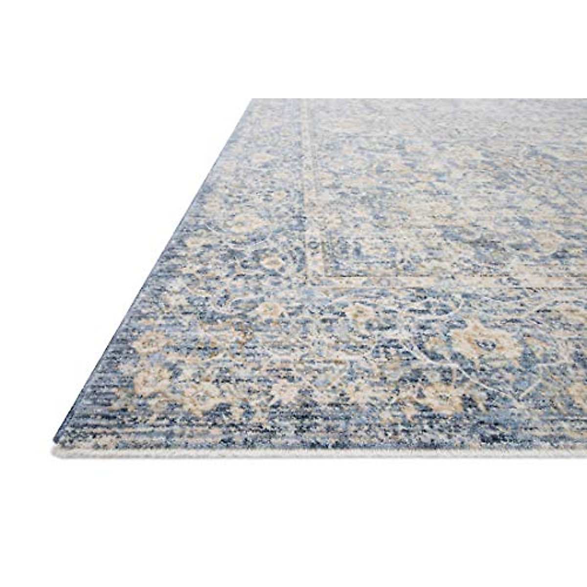 Loloi Pandora Collection Distressed Persian Vintage Area Rug, 2'0" x 3'4", Blue/Gold