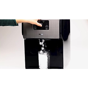 KBice Self Dispensing Countertop Nugget Ice Maker, Crunchy Pebble Sonic Ice Maker's Produces Max 30 lbs of Nugget Ice per Day, Stainless Steel Display Panel