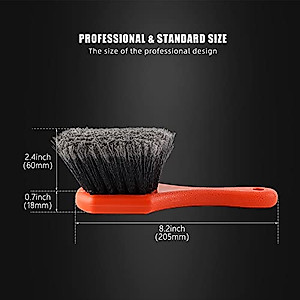 SPTA Wheel & Tire Brush, Soft Bristle Car Wash Brush for Car Rim, Interior & Exterior Surface Cleaning Brush, Clean Tires and Release Dirt, Soft Handle for Easy Scrubbing