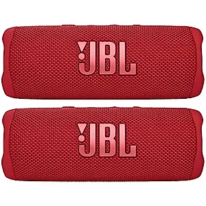 JBL JBLFLIP6REDAM Flip 6 Portable Waterproof Bluetooth Speaker Red 2 Pack