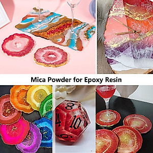 Mica Powder - Pearlescent Epoxy Resin Color Pigments Set - Natural Cosmetic Grade Pigment for Soap Dye, Pigment for Paint, Epoxy Resin, Candle Making, Bath Bombs, Lip Gloss, Slime Dye Set 18 Colors