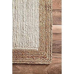 ROYAL ARTS & CRAFTS 2x3, 3x5, 4x6, 5x7, 6x9, 8x10, 9x12, 10x14 Ft. Indian Braided Natural Jute Rug Area Rug/ Home Decor Rug/ Jute Rug/ Home and Living Rug/ Hall Rug (2x3 Ft Area Rug), White