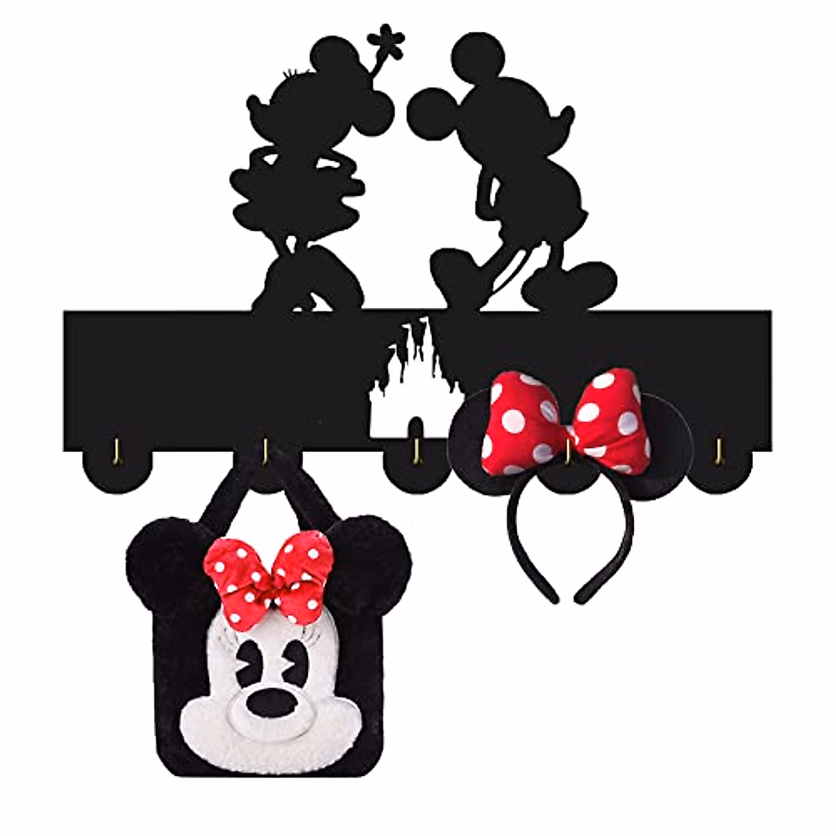 Mick Door Hooks,Disney Mickey Mouse Cartoon Animation Coat Hooks,Key Holder,Key Hanger for Wall、Entryway and Living Room ,Gift,5 Hooks Holder (a3)