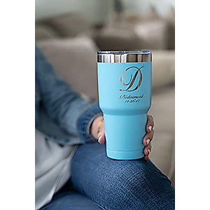 Monogrammed Powder Coated Tumbler 30oz Double Wall Insulated Choose Your Color
