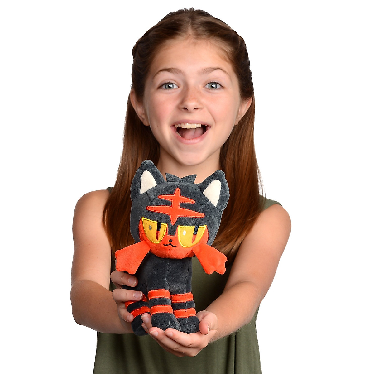 Pokémon 8" Litten Plush - Officially Licensed - Sun and Moon Starter - Authentic Soft Stuffed Animal Toy Figure - Valentine's Day & Easter Basket Stuffer Gift for Kids, Boys, Girls - 2+