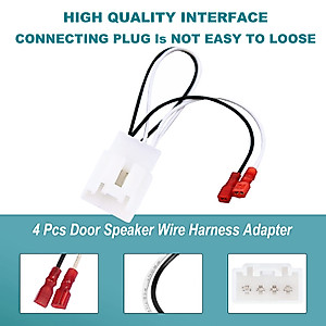72-5602 Car Replacement Door Speaker Wiring Harness Plug Connector for 2011-2021 Ford F-150 Fusion Escape Focus Bronco Mustang Mondeo MK4 Mazda 2 3 6 CX5 Cable Plug Speakers Harness (Pack of 4)