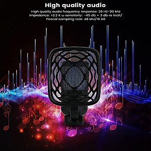 Asmuse Gaming PC USB Microphone, Podcast Condenser Mic with Boom Arm, Pop Filter,RGB Control, Mute Touch for Streaming,Online Chat, RGB Computer Mic for PS4/5 PC Gamer YouTube (Black+Boom Arm)