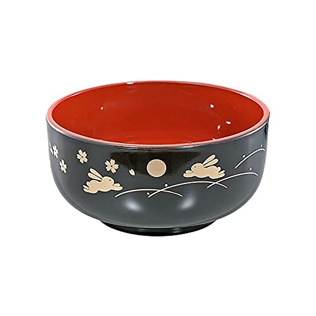 JapanBargain 2943, Soup Bowls Japanese Plastic Bowls Cereal Bowl Rice Bowl, Bunny and Moon Pattern, Made in Japan, 5-inch, 2 Pack