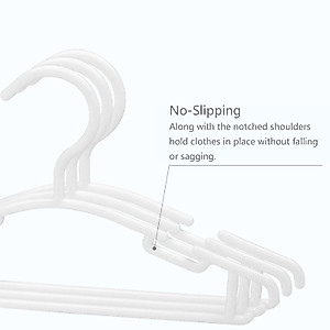 Plastic Kids Hangers Baby Hangers 60 Pack White Baby Clothes Hangers Bulk Kid Hangers Toddler Hangers Infant Hangers for Closet