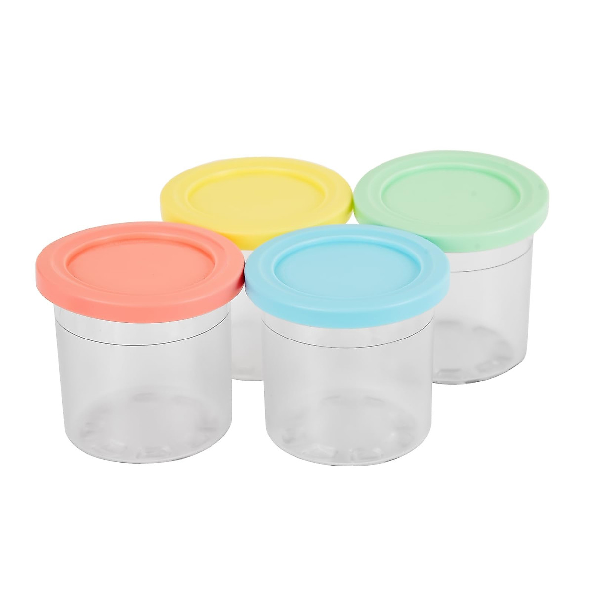 TFUTLT Containers Replacement for Ninja Creami Pints and Lids - 4 Pack with Leak Proof Lids,Ice Cream Containers Compatible with NC301 NC300 NC299Series Ice Cream Maker,Tubs Dishwasher Safe 16oz Cups