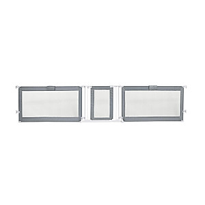 Summer Infant Custom Fit Walk-Thru Extra Wide Pet and Baby Gate, Fits Openings 65” - 87” (2 panels) or 87” - 141” (3 panels), 30” Tall, Install In-between Rooms or Doorways - Grey