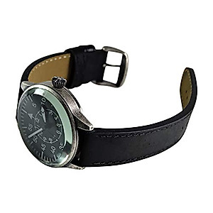 Mil-Tec Vintage Aviator Watch Black Dial Quartz Mens Flieger Pilot World War 2 Wristwatch