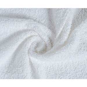 Cotton Terry Towel Cleaning Cloths White, 14"x17" Pack of 24, 100% Cotton Terry Cloth Bar Rags White Bar Towels Multi-Purpose High Absorbent Terry Towels for Cleaning Auto Detailing or Painters