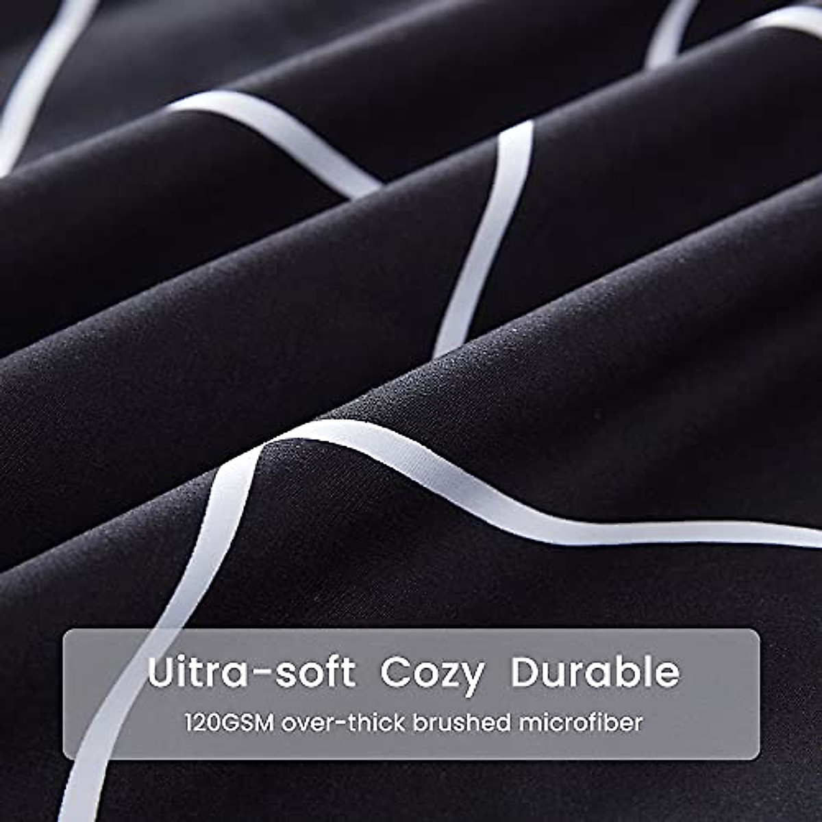 SLEEP ZONE Grid Printed Duvet Cover Queen Size with Zipper Closure & 8 Corner Ties, Soft Breathable All Seasons Comforter Cover Set 3 Pieces (Queen)