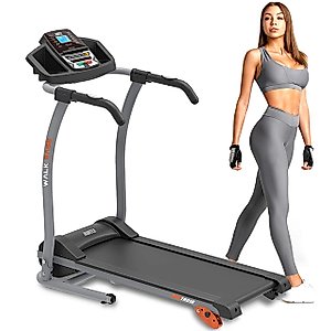 Hurtle Electric Folding Treadmill Exercise Machine - Smart Compact Digital Fitness Treadmill Workout Trainer w/Bluetooth App Sync, Manual Incline Adjustment, for Walking, Running, Gym HURTRD18