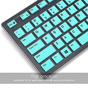 Keyboard Cover for Dell KB216 KB216p Wired & Dell KM636 Wireless Keyboard/Dell Optiplex 5250 3050 3240 5460 7450 7050/Dell Inspiron AIO 3475/3670/3477 All-in one Desktop Keyboard Skin, Mint Green