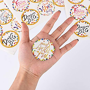 160 Pieces Confetti Positive Sayings Accents Confetti Accents Removable Confetti Stickers for School Classroom Bulletin Board Decoration Kids Room Decor (White)