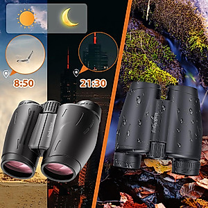 Binoculars 25x30 for Adults with Universal Phone Adapter, Tripod and Tripod Adapter,Large Eyepiece Easy Focus Compact and Waterproof Binoculars for Bird Watching,Hiking and Travel