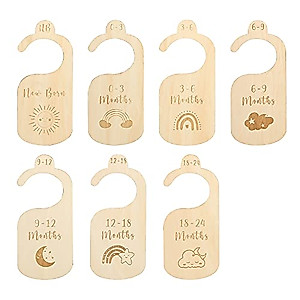Baby Closet Dividers,Baby Clothes Dividers for Closet from Newborn to 24 Months,7 Premium Wooden Nursery Hanger Organizers Decor to Make a Tidy&Well Infant Closet