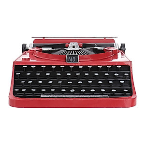 FOMIYES Vintage Typewriter Model Metal Manual Typewriter Antiques Retro Electric Typewriter Desktop Ornament for Home Office Study Room Decoration Red