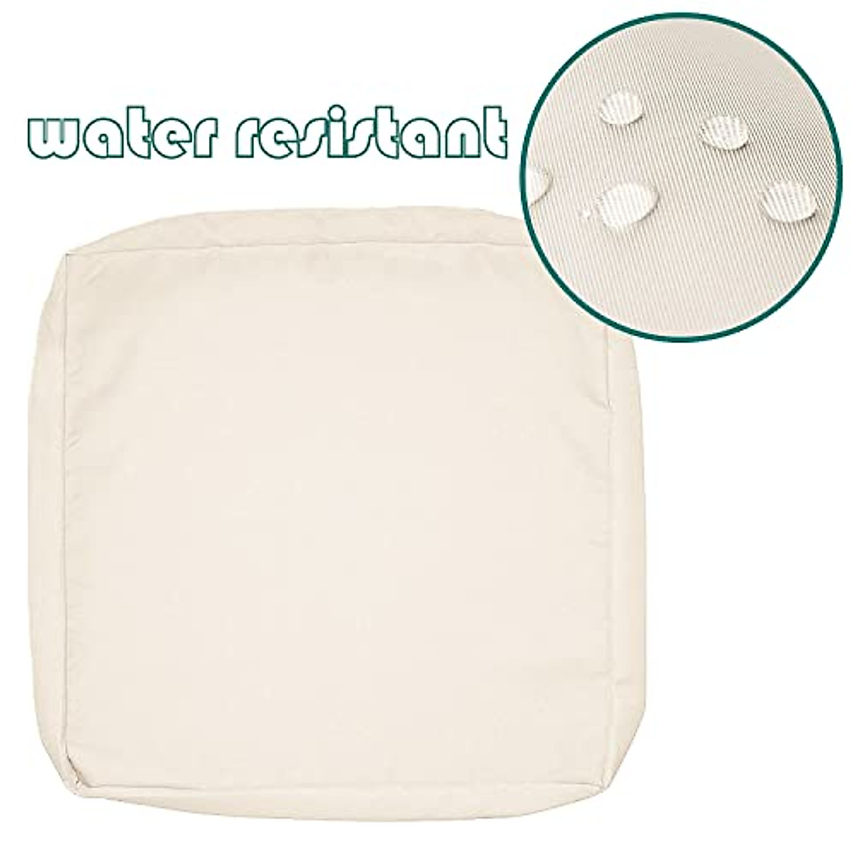 Sqodok Patio Cushion Covers 24x24, Waterproof Outdoor Cushion Covers for Patio Furniture, 4Pack Patio Cushion Slicovers Replacement Outdoor Chair Seat Cushion Covers for Wicker Chair, Ivory