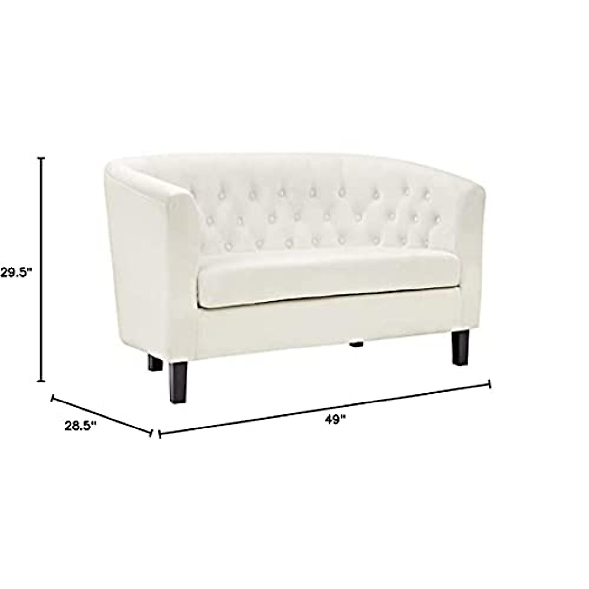 Modway Prospect Velvet Upholstered Contemporary Modern Loveseat In Ivory