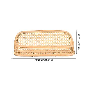 Lurrose Floating Display Shelf Wall Hanging Shelf Rattan Floating Shelves Wall Mount Bathroom Shelves Magazine Wall Rack Storage Basket for Farmhouse Kitchen Bathroom Rattan Wall Basket